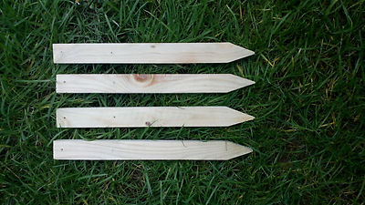 SET OF 4 - 8 1/4" Treated Fence Log Roll, Wooden Stakes Pegs Edgers ...