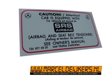 Mercedes Sticker Decal 1268173820 Srs Caution | eBay Australia