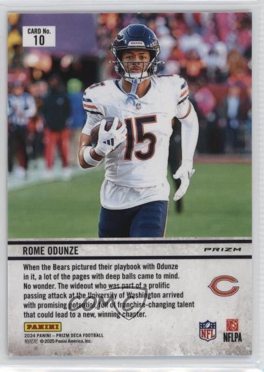 2024 Panini Prizm Deca Downtown Bound Silver Prizm Rome Odunze #10 1oa8 ...