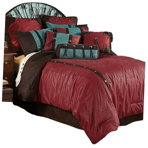 Paseo Road Cheyenne Western Bedding 7 Piece Comforter Set Faux Tooled ...