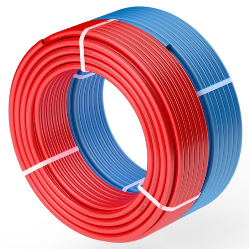 VEVOR PEX-A Tubing 2 Rolls 1/2in x 100ft Blue & Red Pex Tube for ...