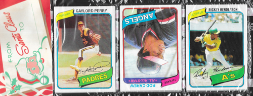 1980 Topps Holiday Baseball Card Rack Pack Rickey Henderson HOF (200-SK ...
