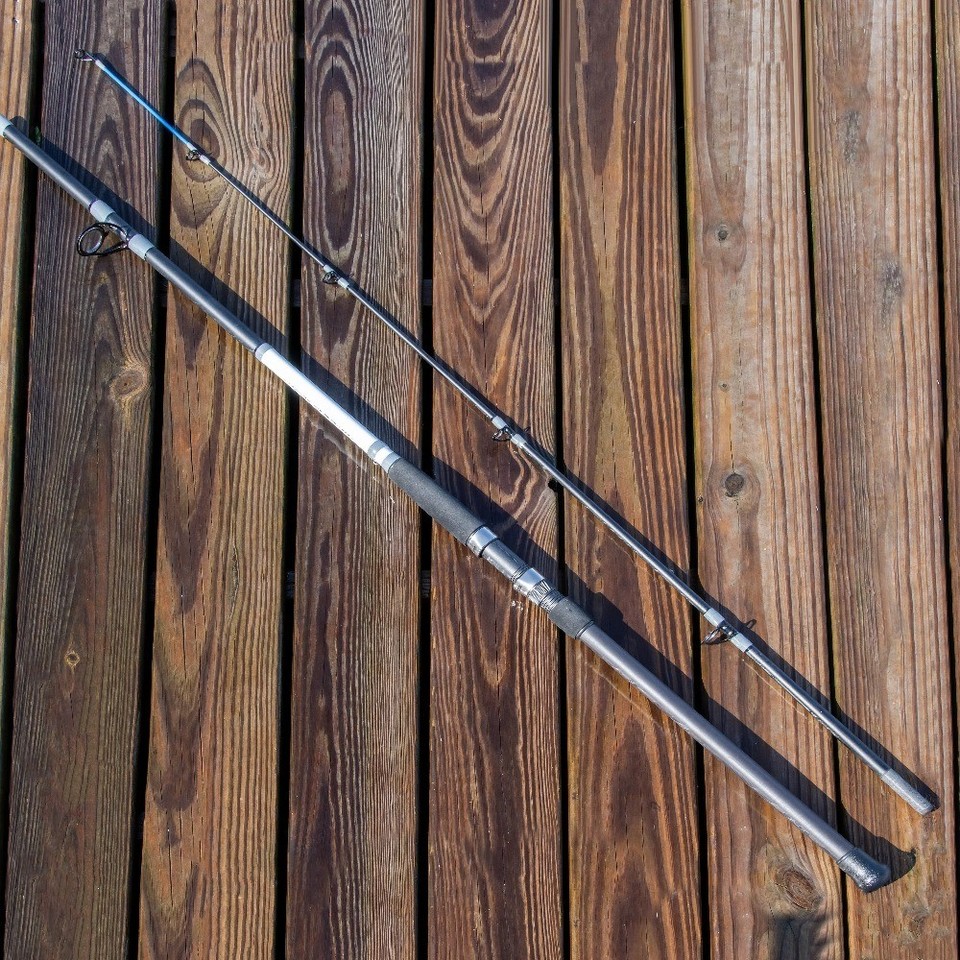 Medium Heavy 9 ft Surf Fishing Rod 2-Piece with Stainless Steel Guides ...
