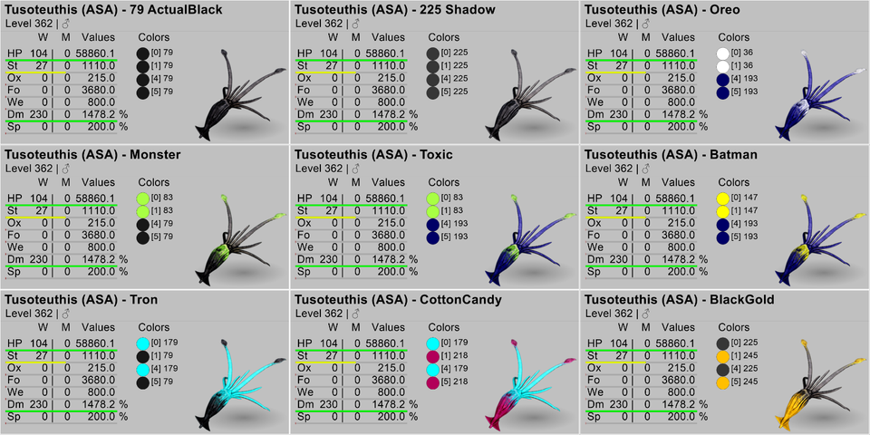 TUSOTEUTHIS TOP STATS TUSO Ark Survival Ascended PVE | eBay