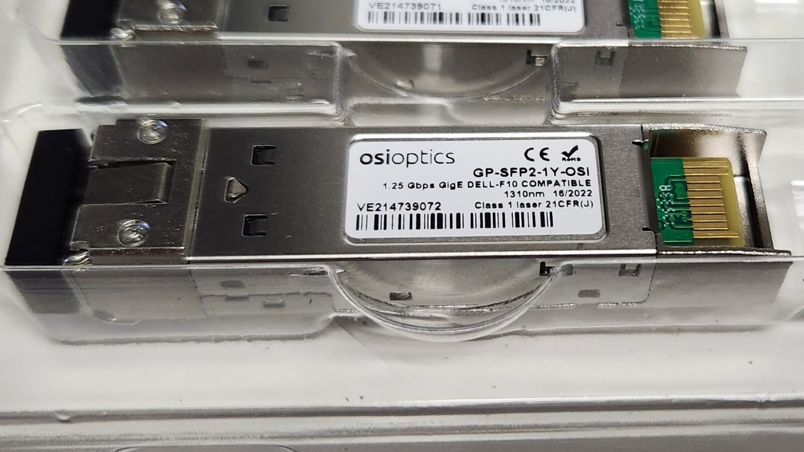 LOT OF 8 OSIOPTICS GP SFP2 1 Y OSI 1.25 Gbps GIGE Dell F10 Compatible ...