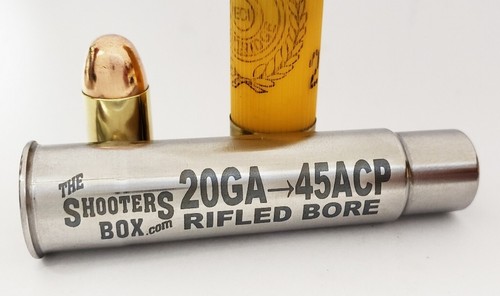 20GA to 45ACP RIFLED Shotgun Adapter - Chamber Reducer - Stainless ...