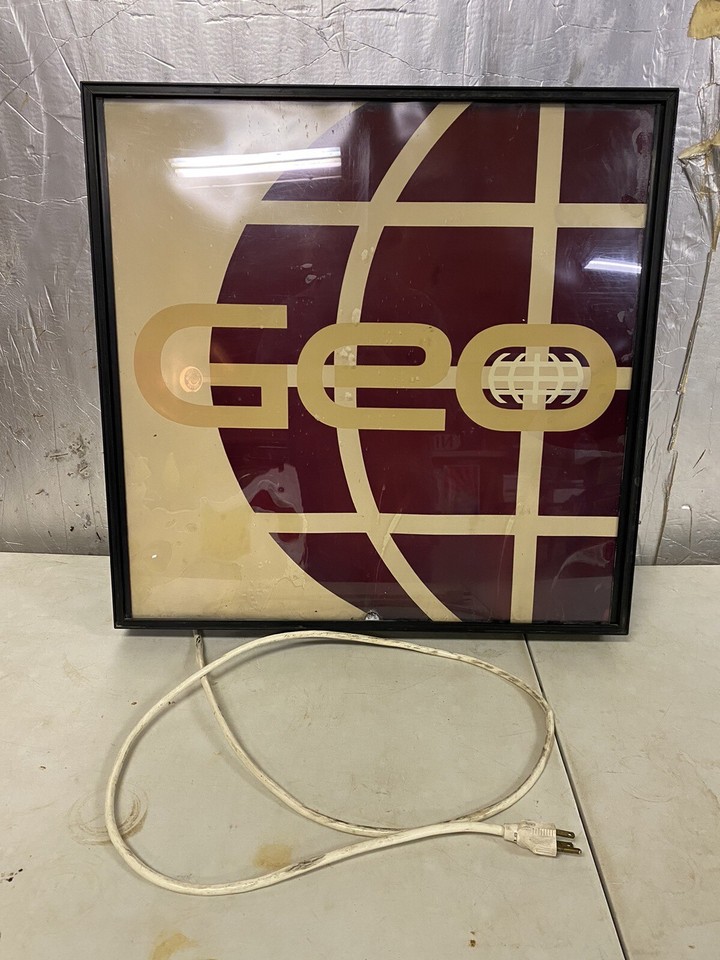 Vintage Chevrolet Geo Light Up Dealership Sign Chevy Tracker Metro | eBay