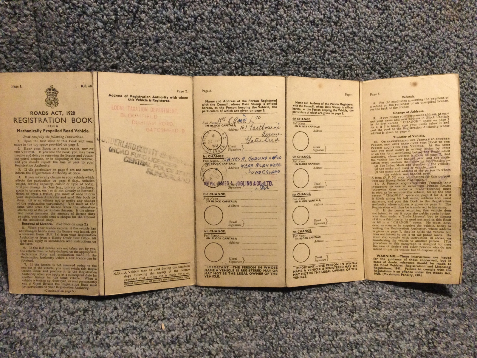 FORD VAN 2 TON 1950 CLASSIC VINTAGE RF60 LOGBOOK MEMORABILIA | eBay