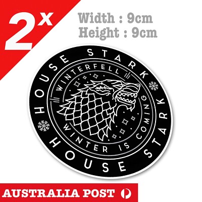 House STARK - Game of Thrones Badge, Wolf Badge, Fridge, Bar Vinyl ...