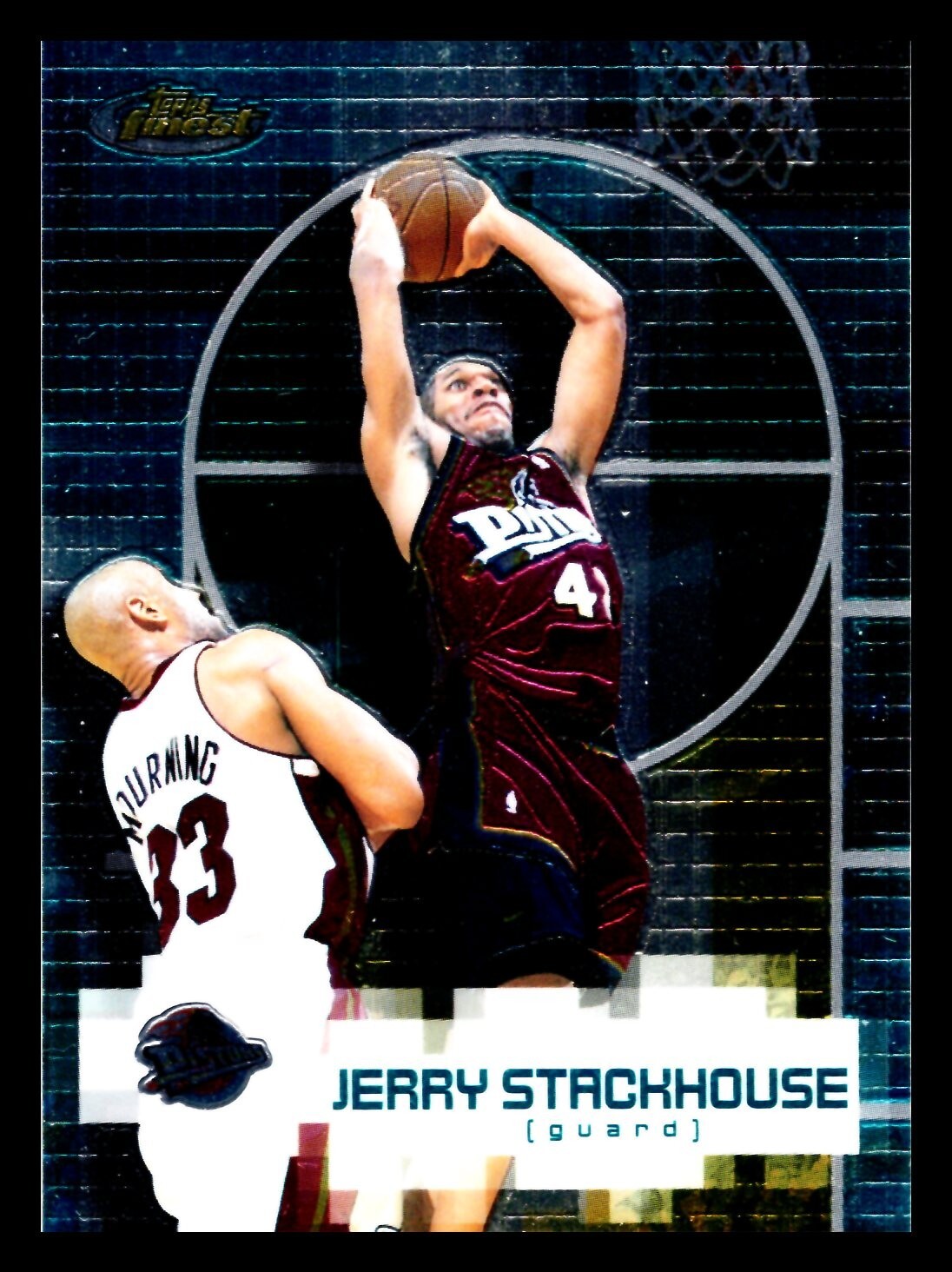2000-01 Topps Finest #16 Jerry Stackhouse Detroit Pistons Basketball ...