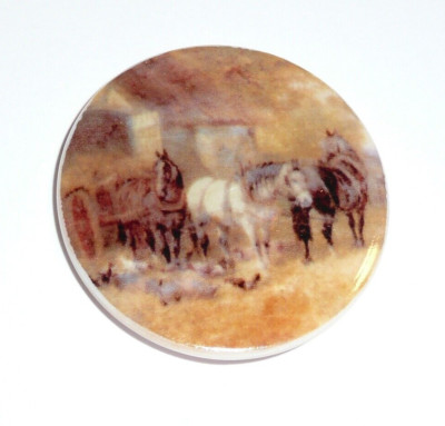 Horses Hay Wagon Button Mother of Pearl Shank Button 1-3/8" Hay Wagon ...