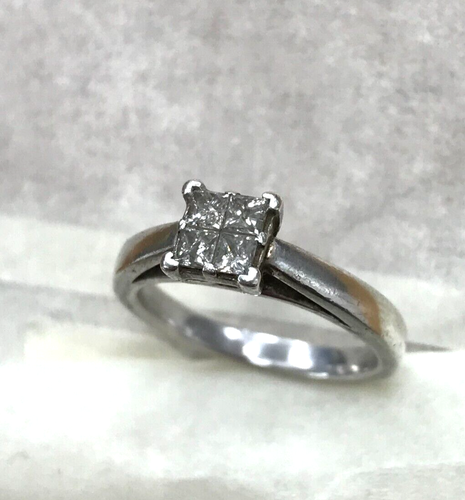 Platinaire 4 Diamond ring Sz 7 platinum sterling silver alloy SK9 4.0g ...