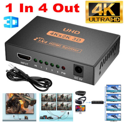 HDMI BOX 1*4 HDMI splitter 1 input 4 output 4K 3D 4 HDMI Signal ...
