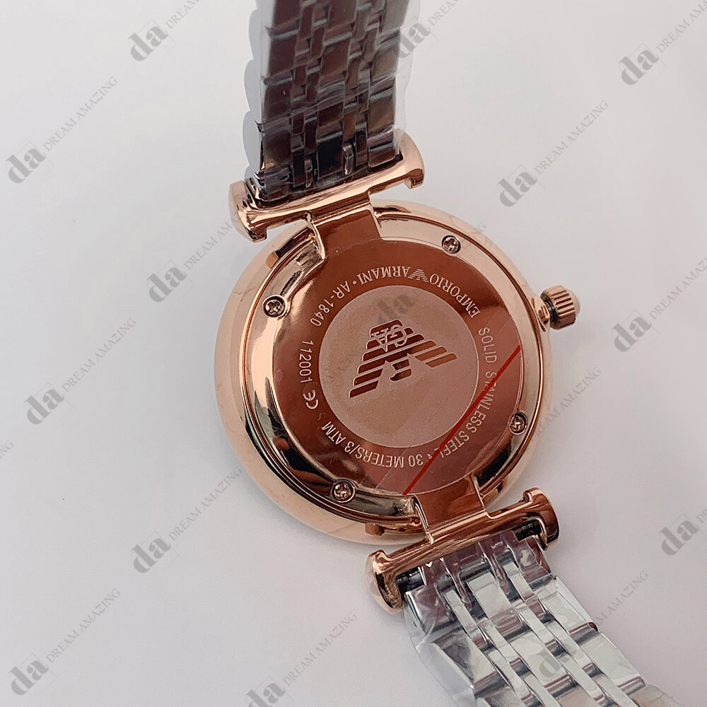 Emporio Armani AR1840 Two Tone Gianni Stainless Steel Ladies Women's ...