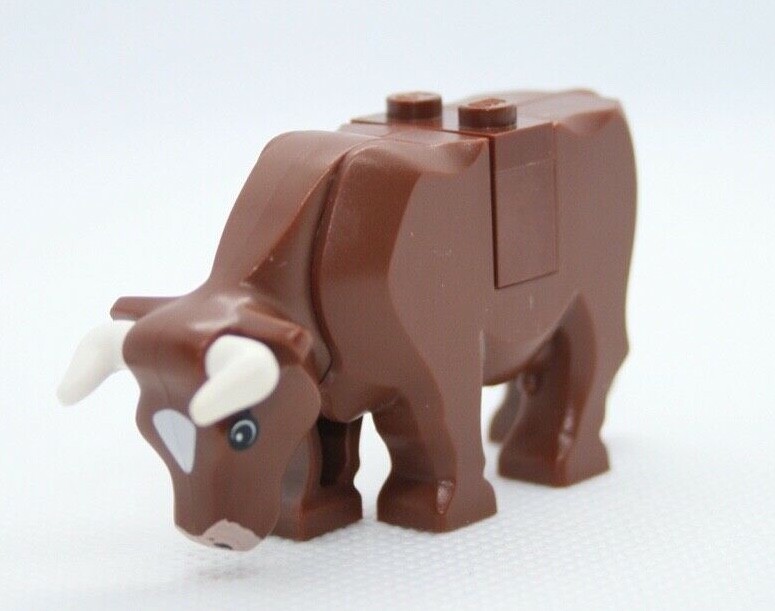 NEW Lego Cow Calf - Brown Black and White Medium Nougat Tan Farm Animal ...