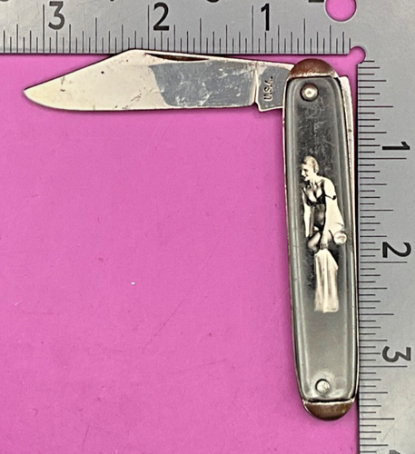 VINTAGE ANTIQUE RETRO PIN-UP RISQUE FOLDING POCKET KNIFE (#10) | eBay