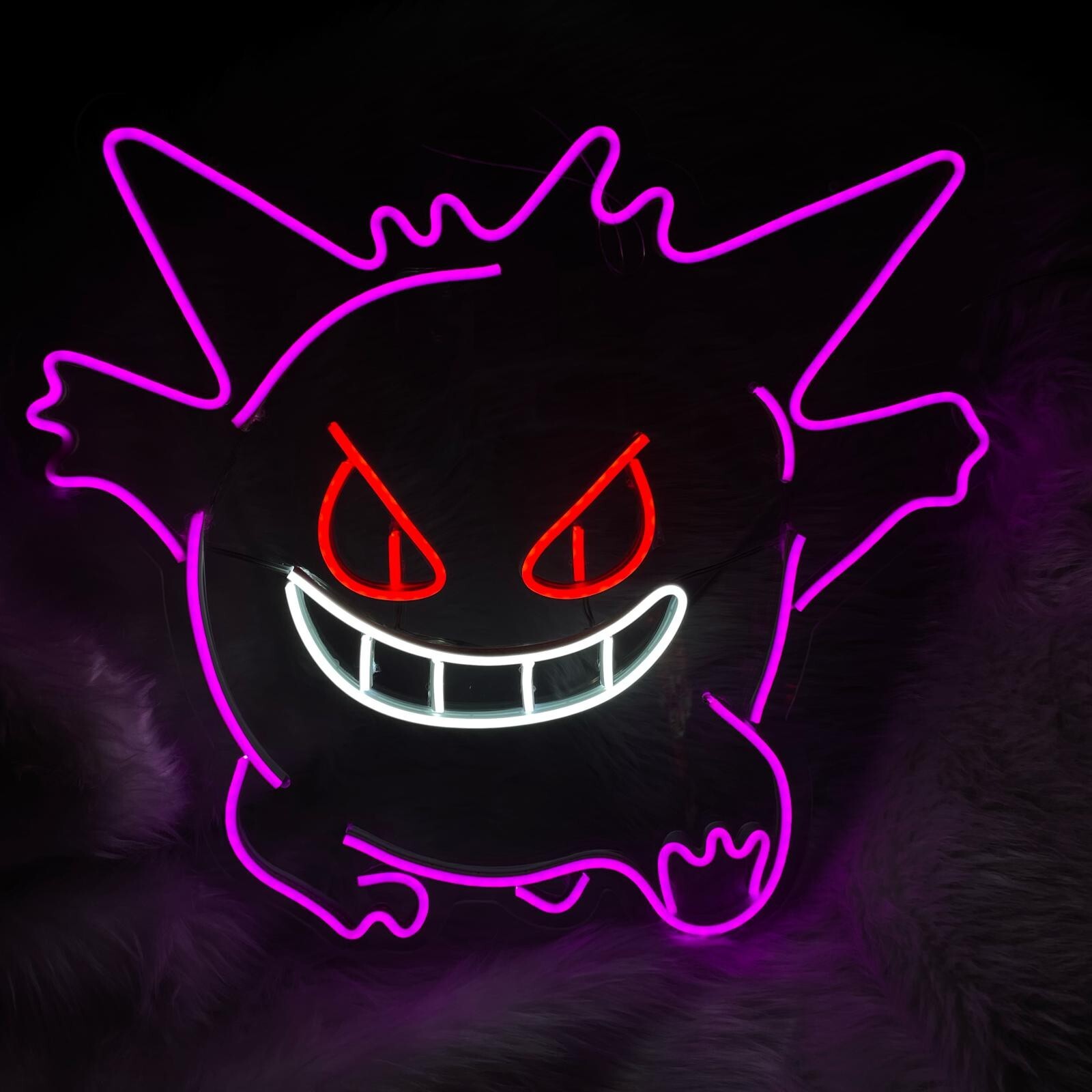 Gengar Neon Sign, Gengar Anime Bedroom Wall Decor, Pokemon Neon Sign ...