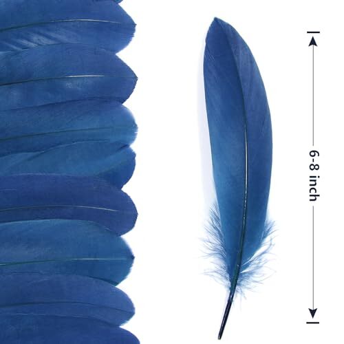 120pcs Navy Goose Feathers Natural Bulk 6-8 inch 15-20cm for Crafts DIY ...
