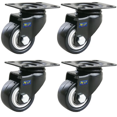 4 Stück Lenkrollen je 45kg Schwerlastrollen Gummi Rollen lenkbar Ø40mm ...