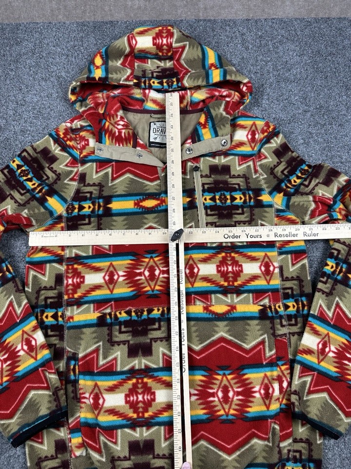 Dravus Hoodie Multi Colored Aztec Geo Southwestern Fleece Jacket Men's ...