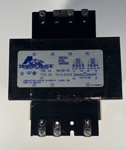 ONE (1) HUBBELL ACME Industrial Control Transformer TA-2-81216 750VA ...