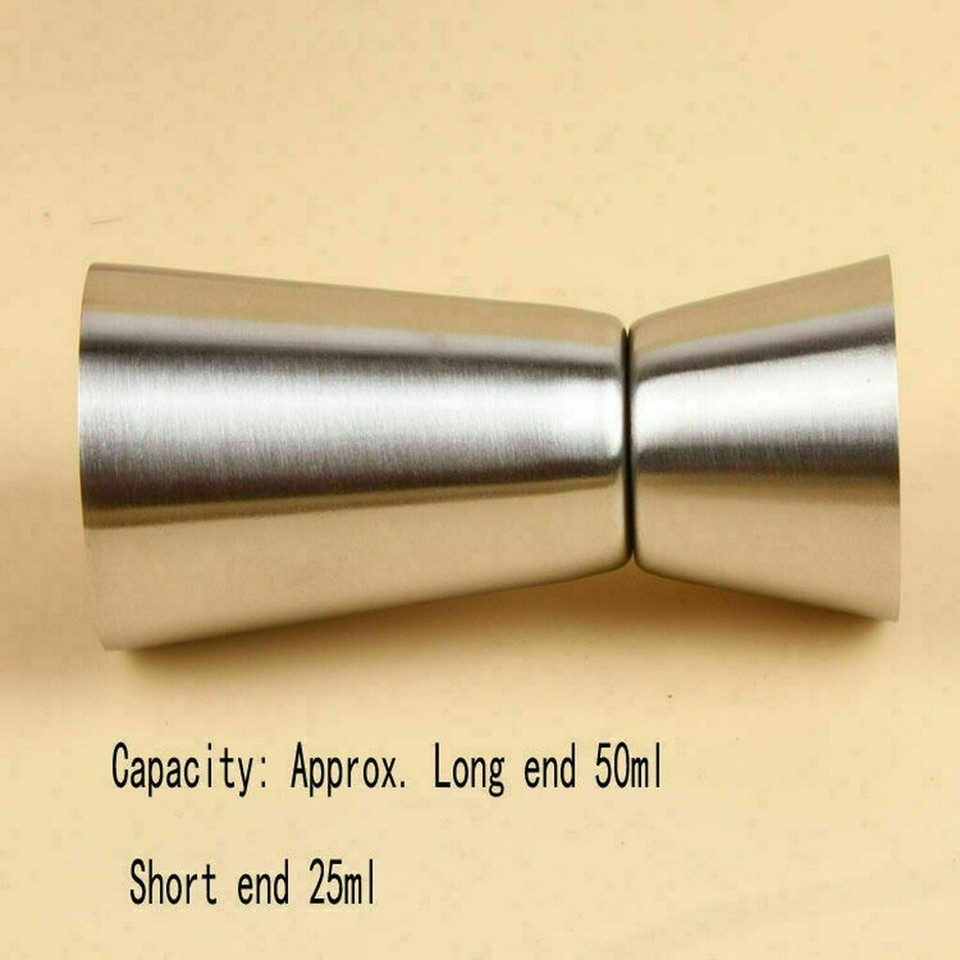 Measure Cup 25ml 50ml Shot Double Size Jigger Drink Spirit Cocktail ...