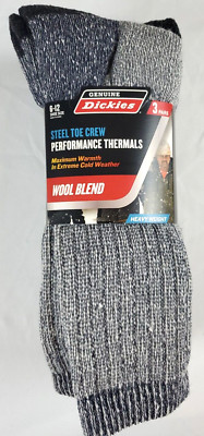Dickies Men Steel Toe Crew Socks Wool Blend Pack of 3 Performance ...