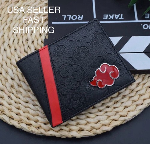 Akatsuki Wallet - Red Cloud Symbol - Naruto Shippuden - Anime Manga Pu ...