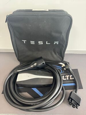 GENUINE TESLA TYPE 2 3 PIN PLUG HOME CHARGER CHARGING CABLE + BAG ...