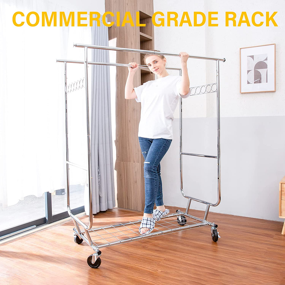 600 Lbs Raybee Rack Heavy Duty Garment Rack Rolling Commercial Grade | eBay