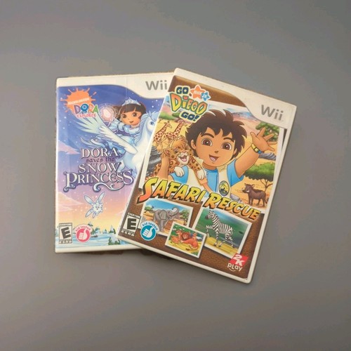 Wii Lot Of 2 Nick Jr Games Safari Rescue W/Diego & Dora Saves Snow ...