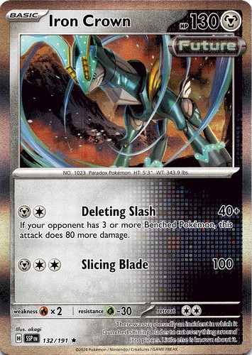 Iron Crown 132/191 SV08: Surging Sparks Holo Rare Pokemon -Buy 3+, Free ...