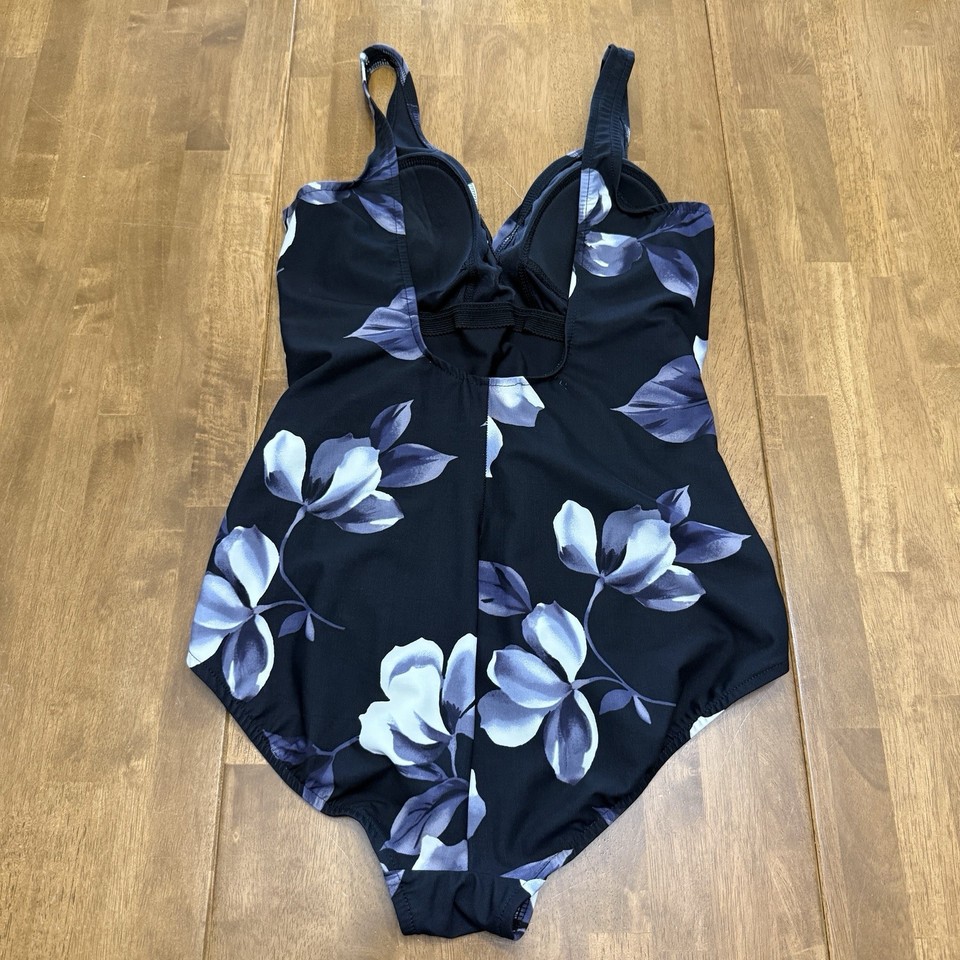 Miraclesuit one piece swimsuit women's 14 dark floral sexy slimming ...