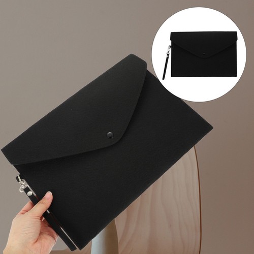 Snap File Bag Folder with Lanyard Official Documents Office Felt Pouch ...