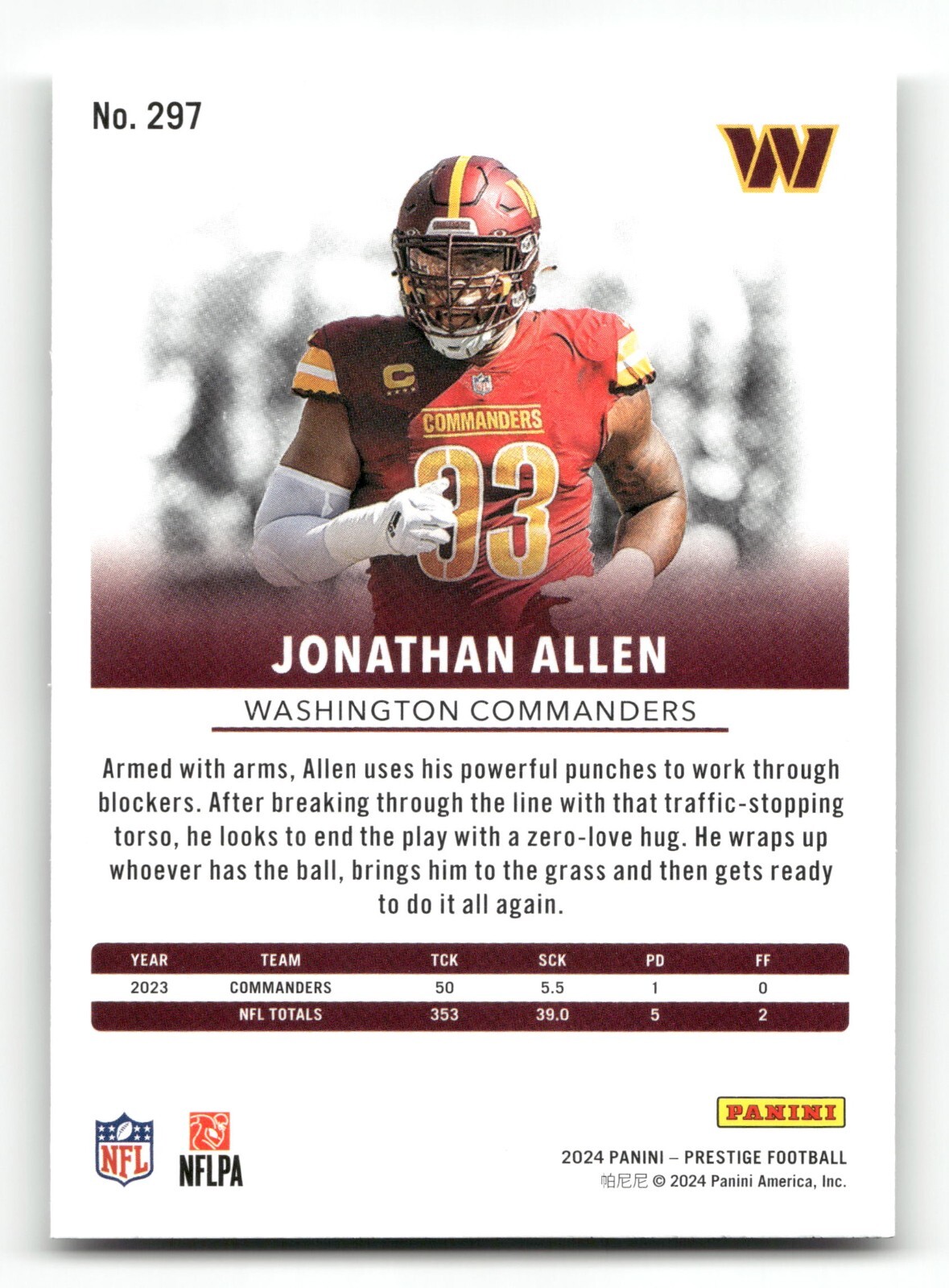 2024 Panini Prestige - #297 Jonathan Allen | eBay