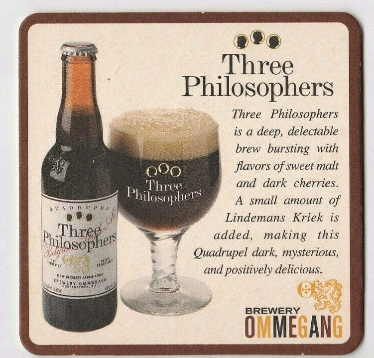 Brewery Ommegang Three Philosophers Beer Coaster Cooperstown NY | eBay