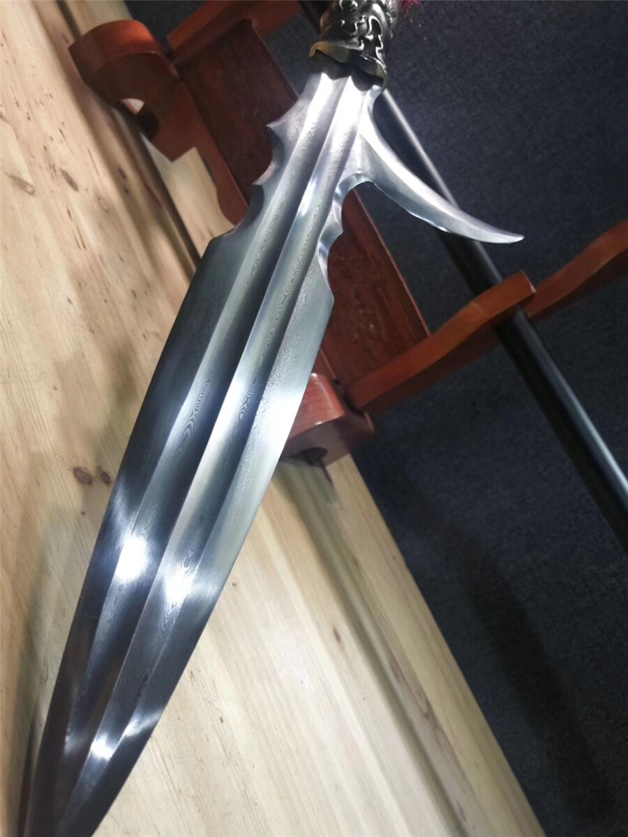 Wonderful Chinese KungFu Sickle Spear Sharp Damascus Steel Blade ...