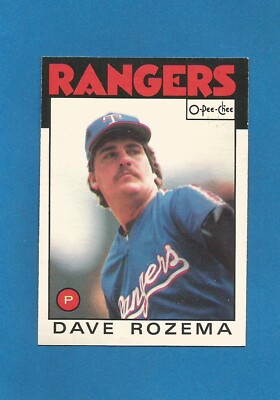 Dave Rozema 1986 O-Pee-Chee OPC MLB Baseball #208 (NM+)(OC) Texas ...
