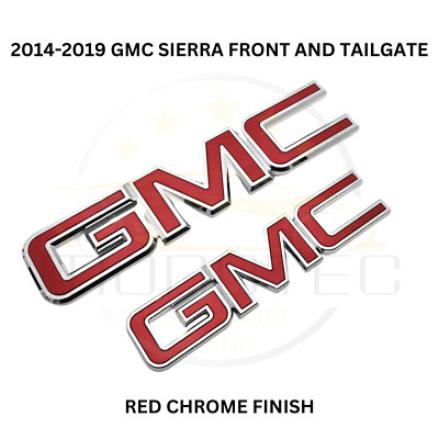 Front Grille & Rear Emblem Badge For 2014-2019 GMC Sierra 1500 2500HD ...