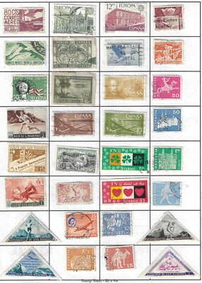 WORLDWIDE Stamps - used - Lot of 32 - All Different - Used off Paper (# ...