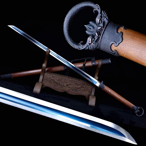 Very Sharp Double Edge Ring Head Sword Chinese Kungfu Broadsword ...
