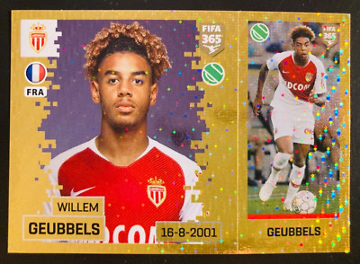 2018-19 Panini FIFA 365 # 466 Willem Geubbels Monaco gold foil rookie ...