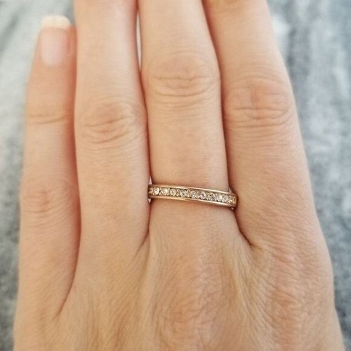 Vintage Skinny Gold Tone and Rhinestone Stacking Band, Minimal, Estate ...