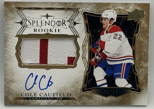 21-22 UD The Cup Hockey RC Rookie Patch Auto Splendor SP-CC Cole ...