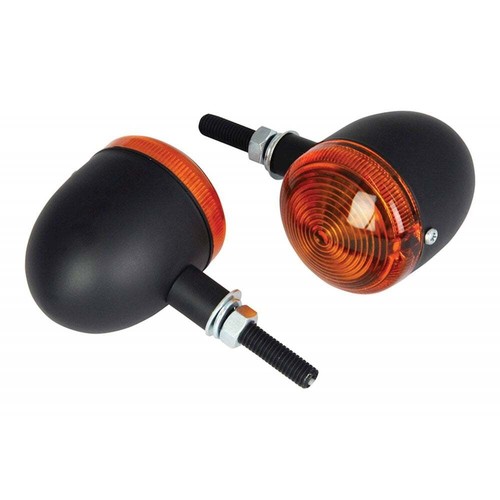 Bike it Tige Courte Bullet Clignotants avec Noir Corps Et Verre Ambre ...