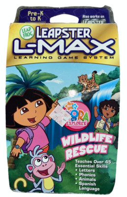 Leapster Leap Frog Pad L-Max Learning Game System Dora Wildlife Rescue ...