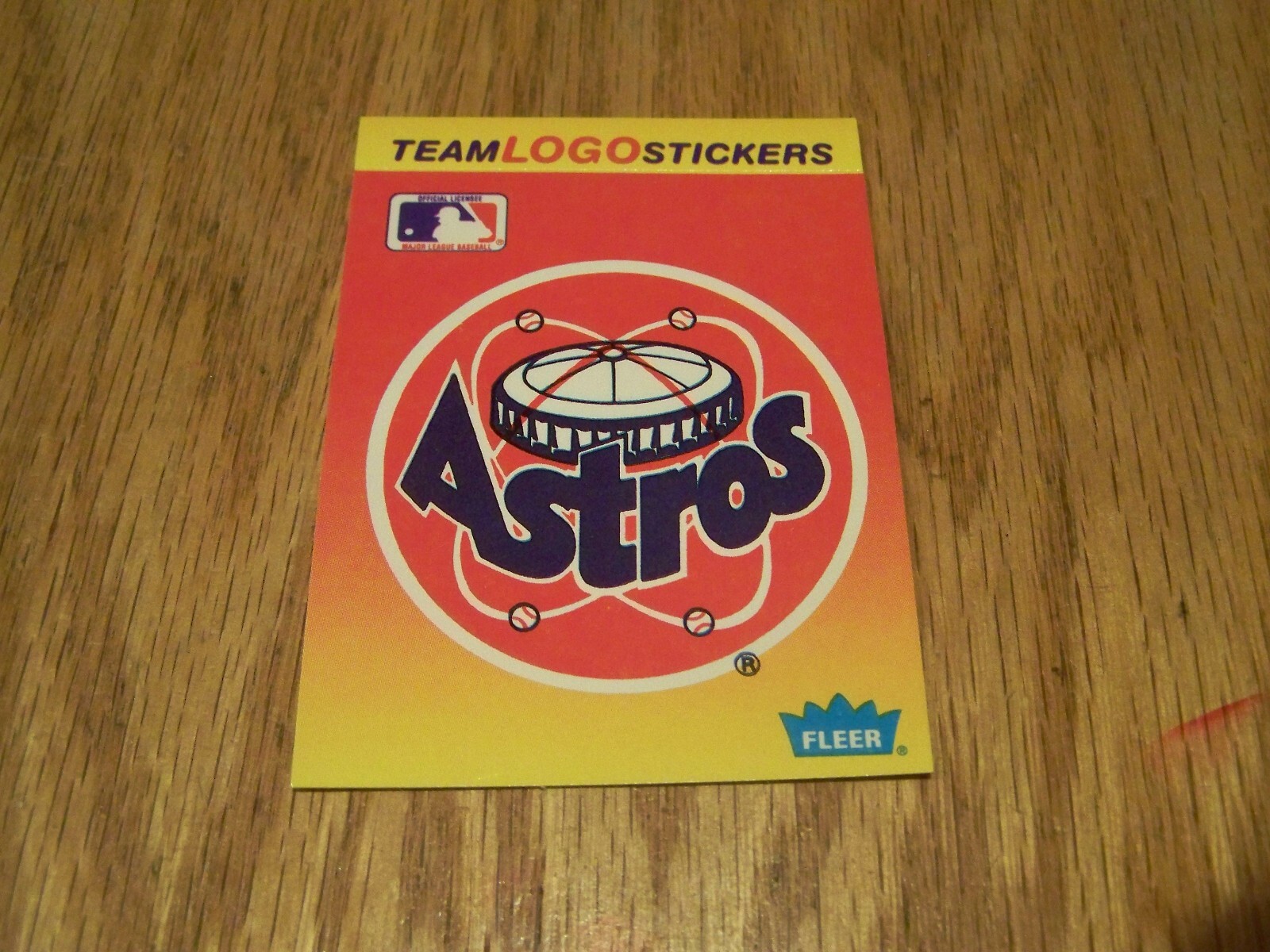 HOUSTON ASTROS 1991 FLEER BASEBALL TEAM LOGO STICKER CARD | eBay
