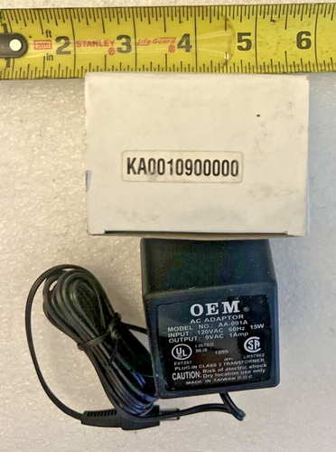 New OEM AC ADAPTOR AA-091A Input 120VAC 60Hz 15W Output 9VAC 1A | eBay