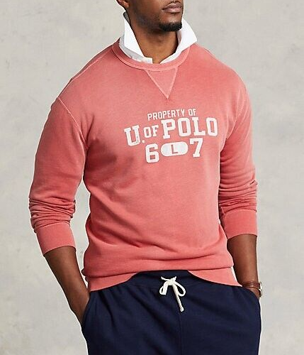 New Polo Ralph Lauren Mens U of Polo Fleece Sweatshirt Adirondack Berry M E0425 | eBay