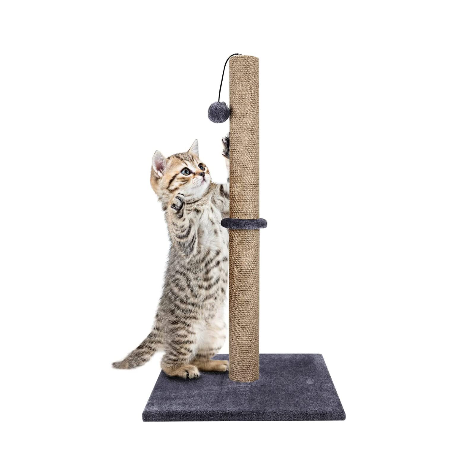 TALL LARGE CAT SCRATCHING POST 74CM STRONG NATURAL SISAL POLE HEAVY ...